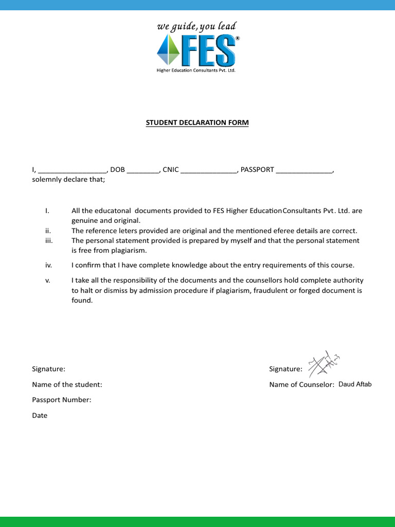 Declaration Form E | PDF