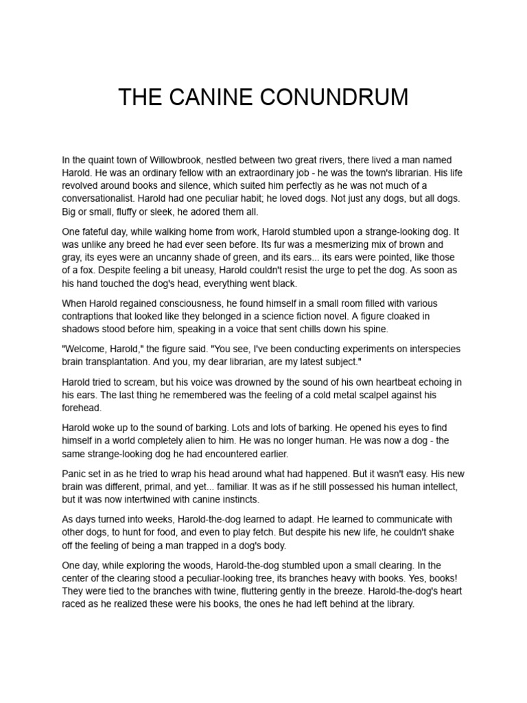 The Canine Conundrum | PDF | Dogs