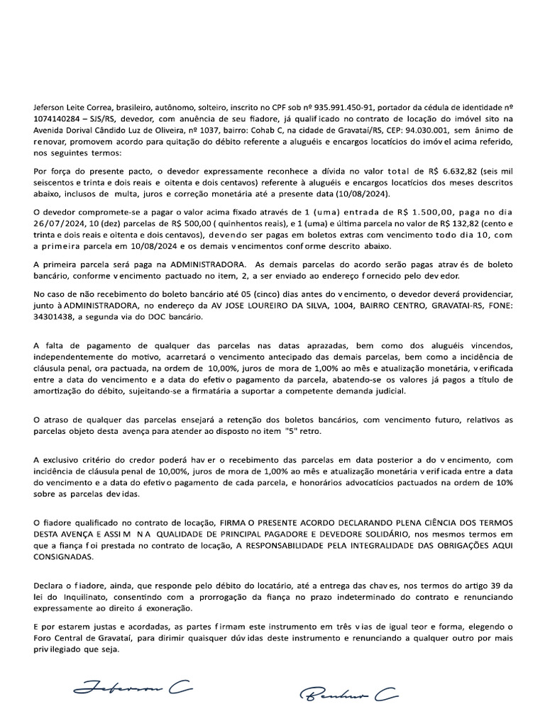 Confissão MODELO - Confissão Jeferson - PDF Assinado (Assinado) | PDF