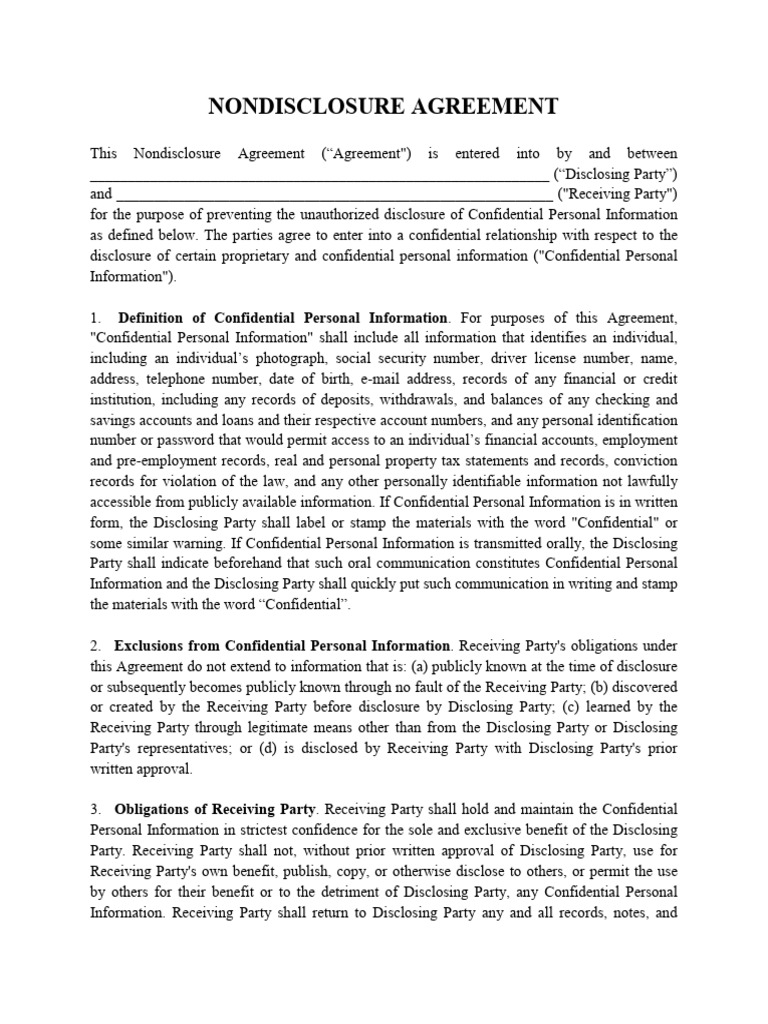 Non Disclosure | PDF