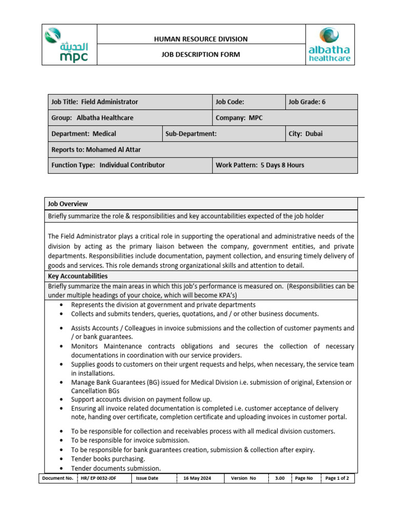 Field Administrator | PDF