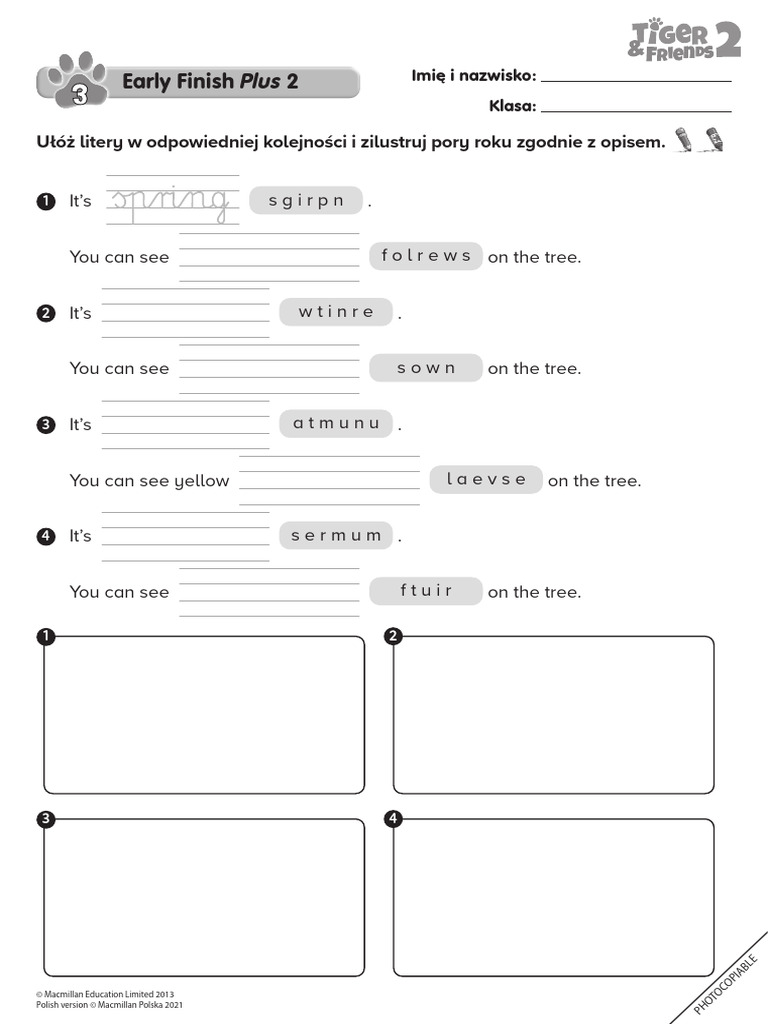Tiger&Friends 2 - TRF - Unit 3 - Early Finish Plus 2 | PDF