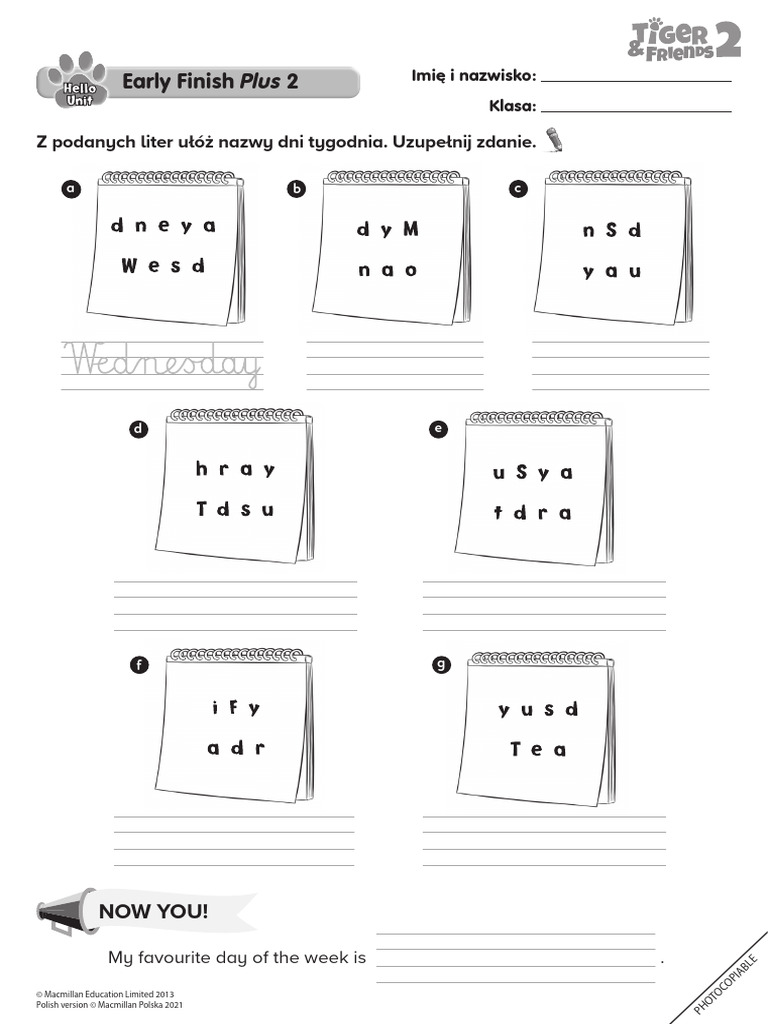 Tiger&Friends 2_TRF_Hello Unit_Early Finish Plus 2 | PDF