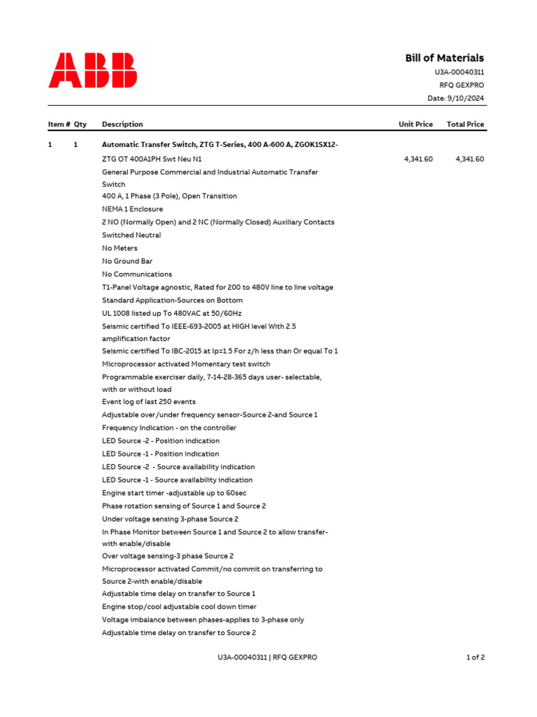 Bom-Rfq Gexpro | PDF