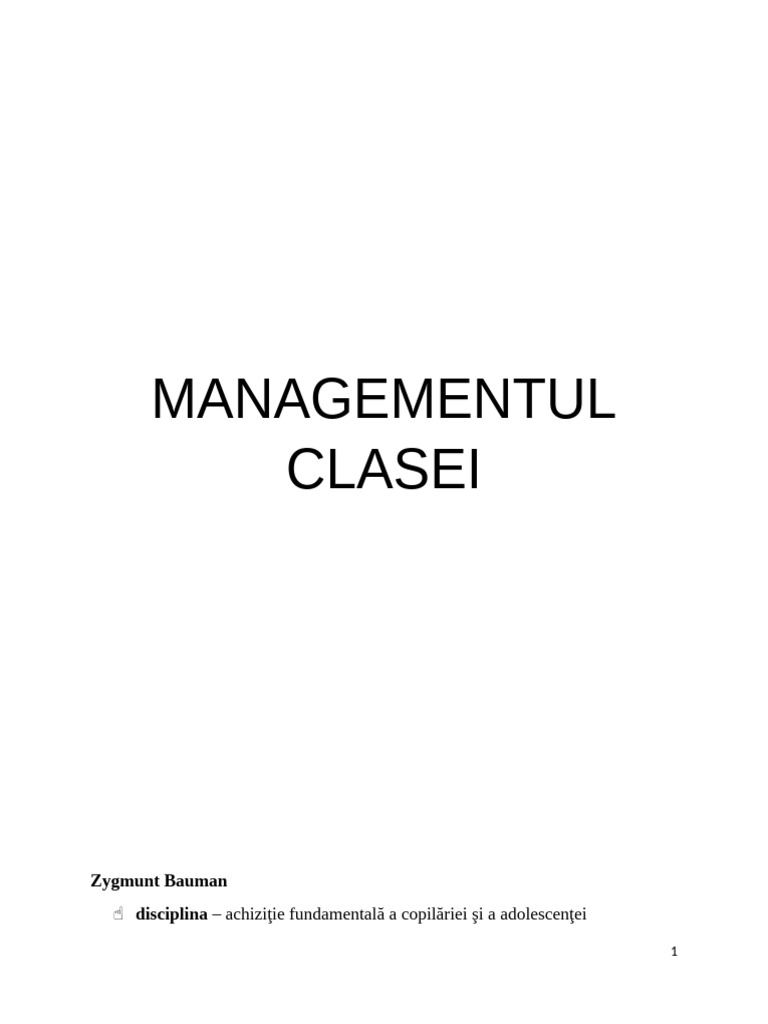 Managementul Clasei | PDF