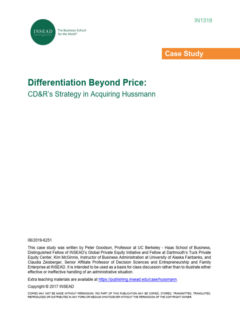 Differentiation Beyond Price Case Stucy | PDF