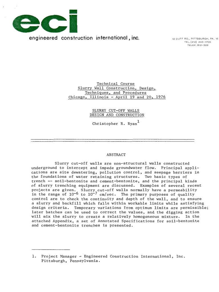 32_Slurry_Cutoff_Wall_Design_and_Construction | PDF