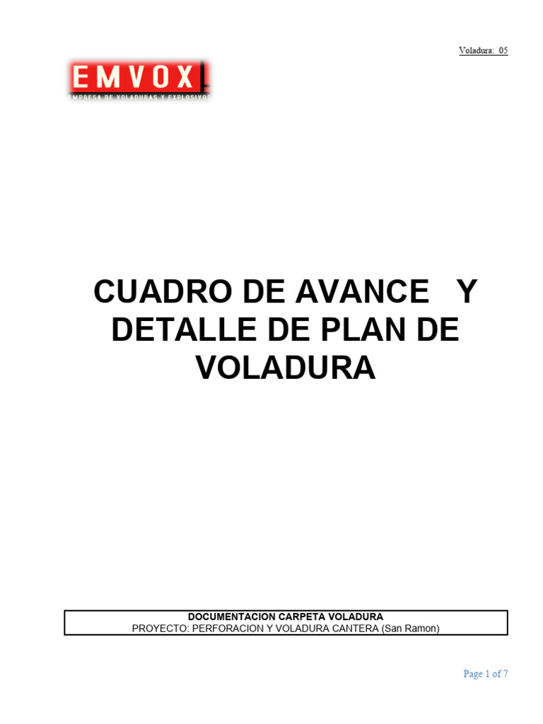 Cuadro de Avance y Detalle de Plan de Vra_5 | PDF