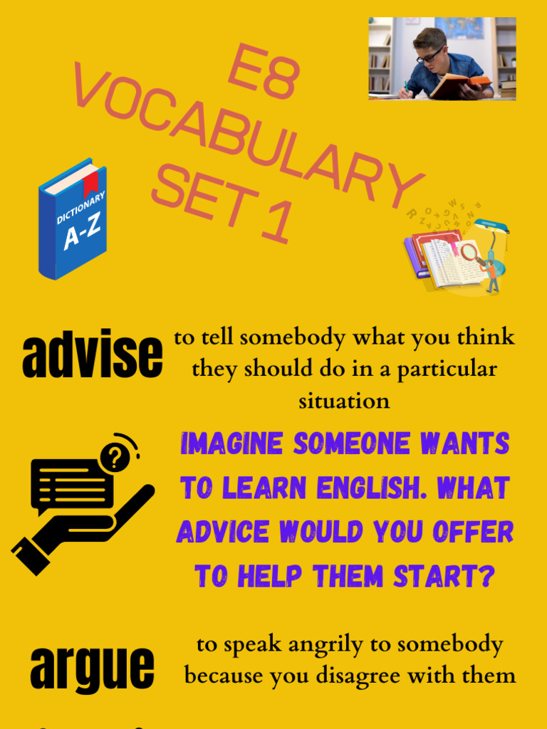 E8 Vocabulary Set 1 Canva | PDF