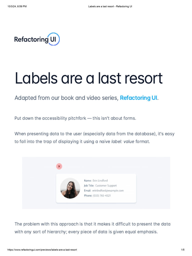 Labels Are A Last Resort | PDF