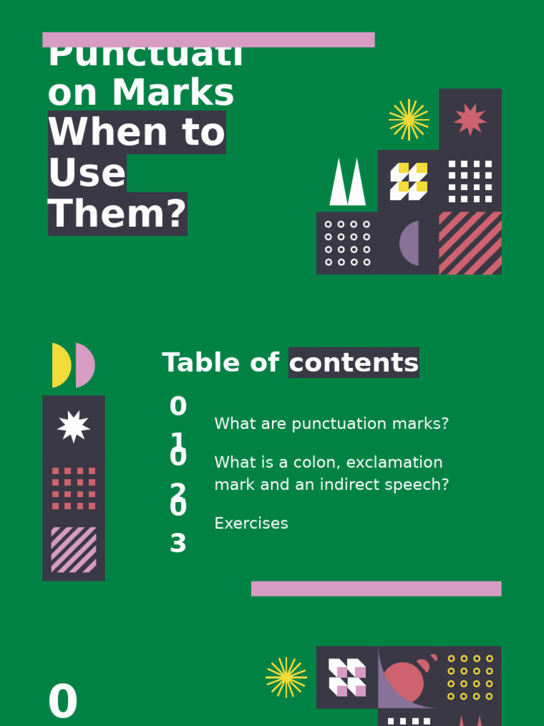 EN Punctuation Marks - When To Use Them - by Slidesgo | PDF