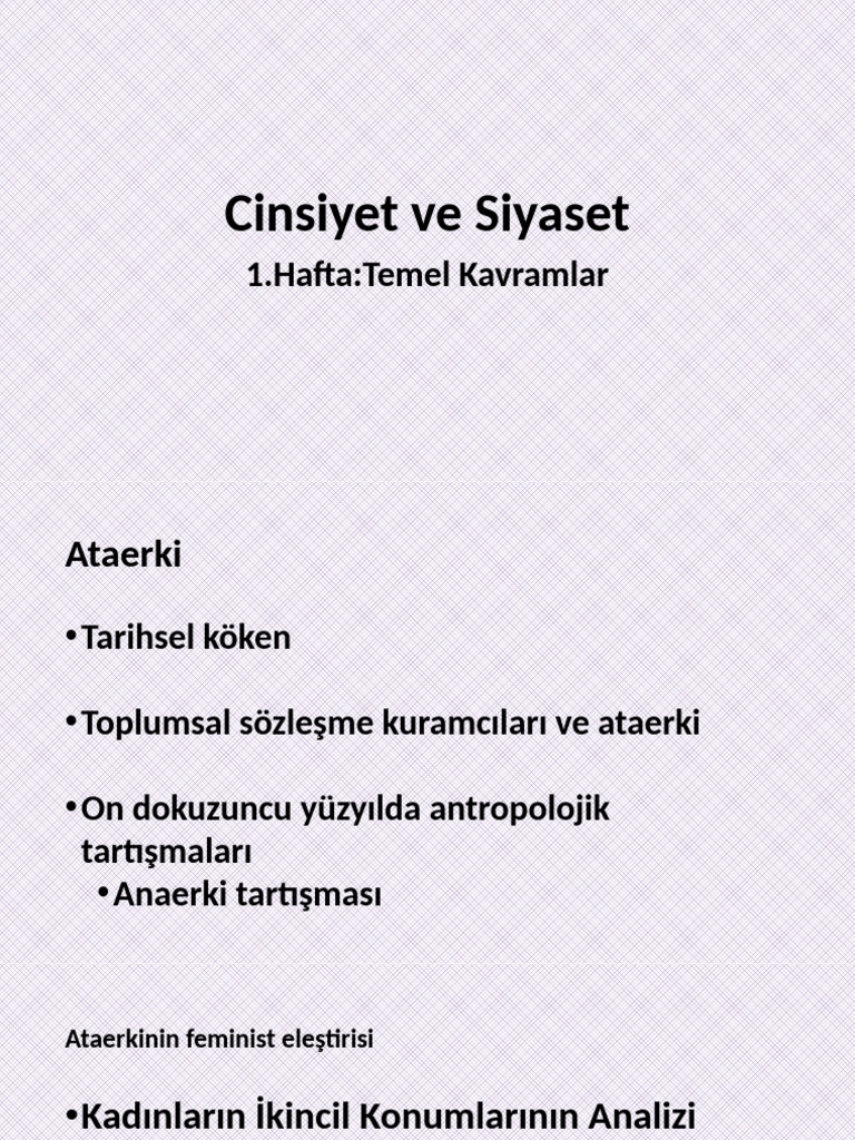 Cinsiyet Siyaset 1 | PDF
