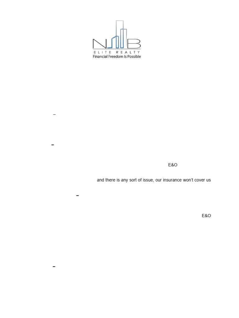 NB Elite Realty Policies & Procedures | PDF