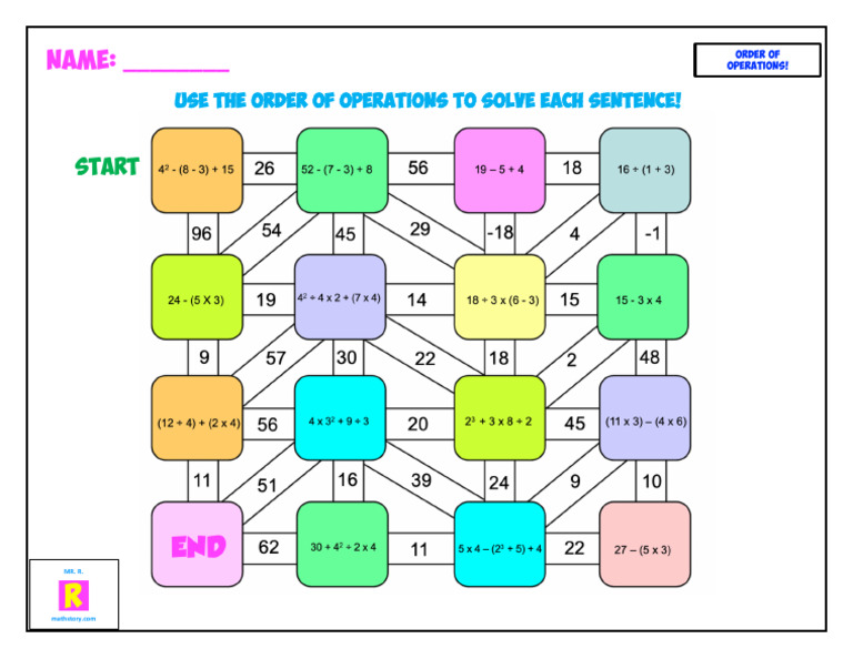 Order of Operations Maze 4.2 | PDF
