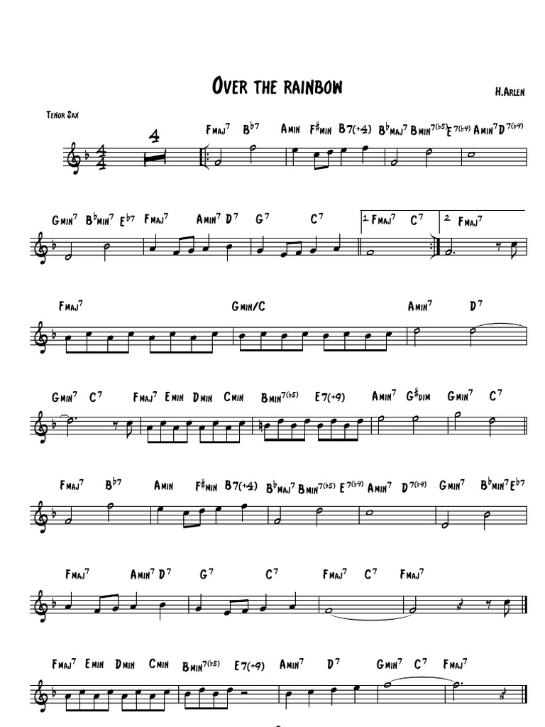Ballads - 003 Over The Rainbow (Tenor Sax) | PDF