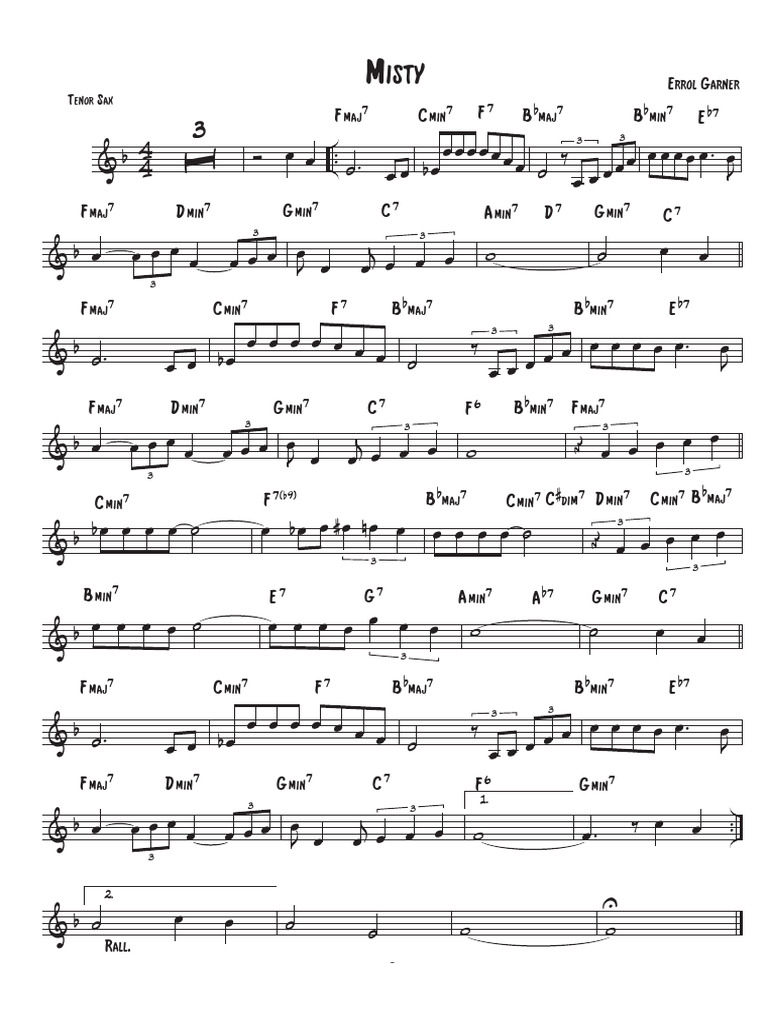 Ballads - 001 Misty (Tenor Sax) | PDF