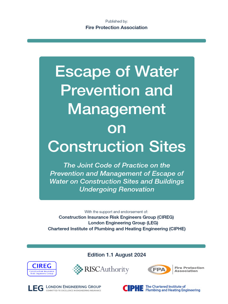 Joint Code of Practice - Escape of Water Prevention and Management On ...