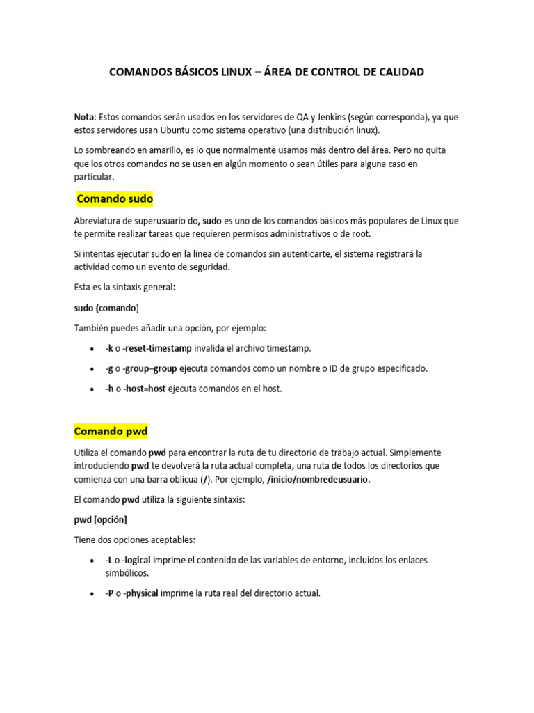 Comandos Básicos Linux | PDF | Archivo de computadora | Computadoras Comandos Básicos Linux | PDF | Archivo de computadora | Computadoras