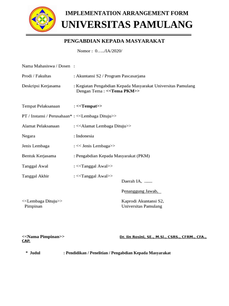 TEMPLATE IMPLEMENTATION AGREEMENT (IA) | PDF