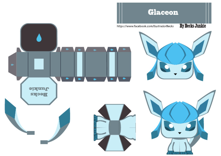 Glaceon Mini Papercraft by Becks Junkie | PDF