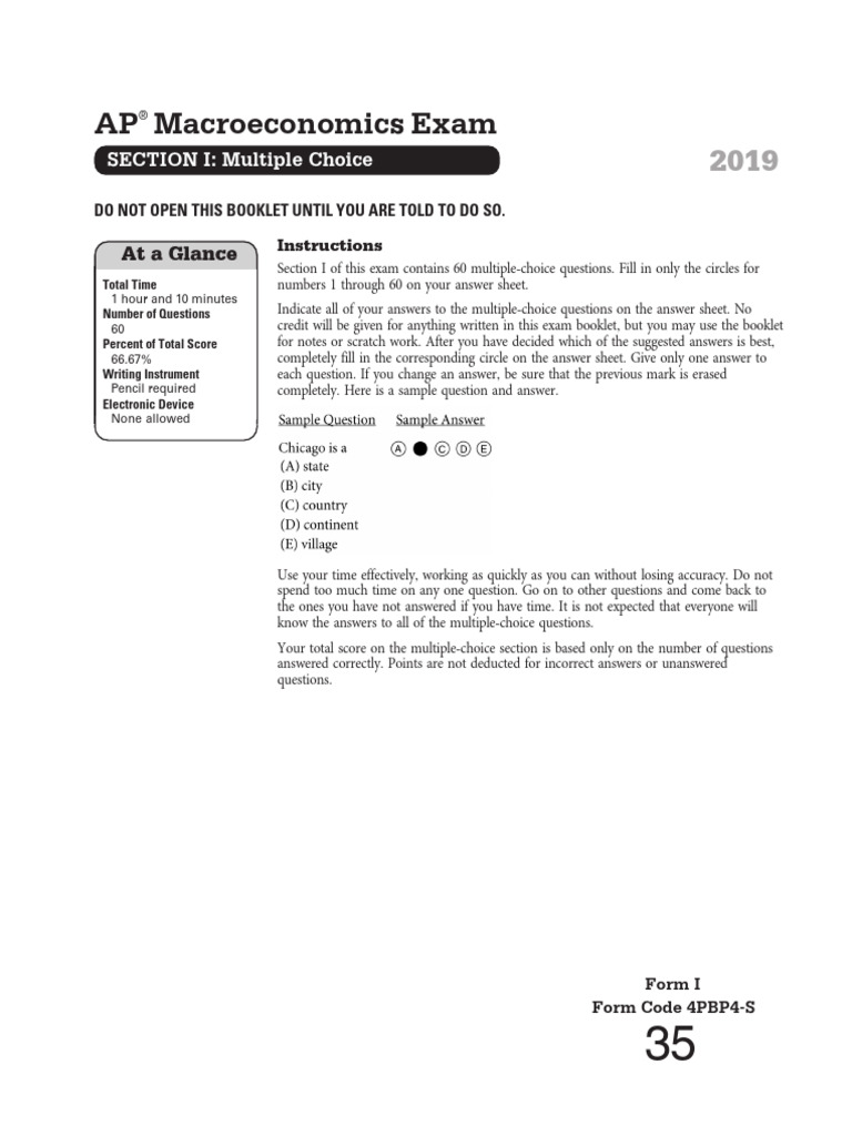 2019 International Practice Exam - AP Macroeconomics | PDF