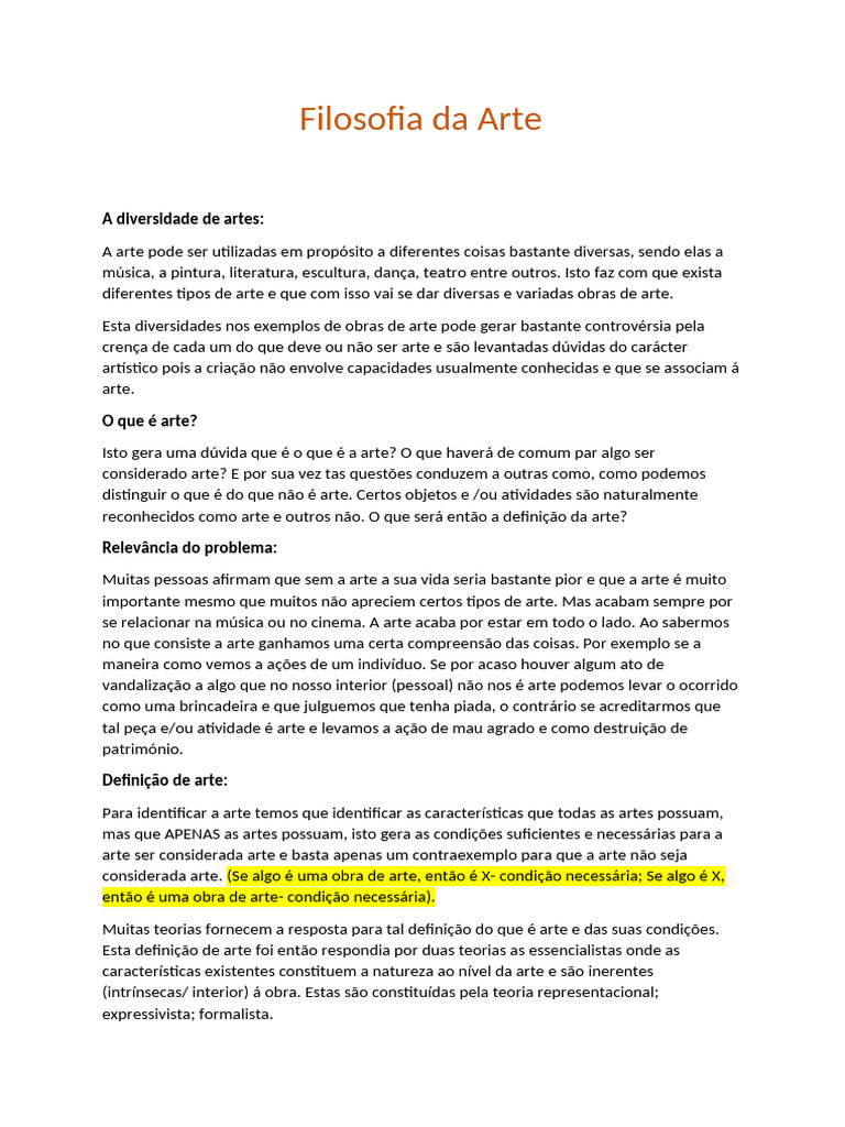 Filosofia Da Arte | PDF
