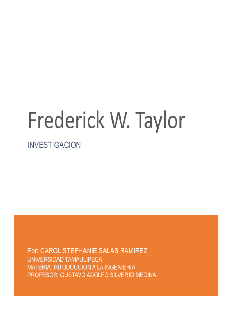 Frederick W. Taylor Investigacion-2 | PDF