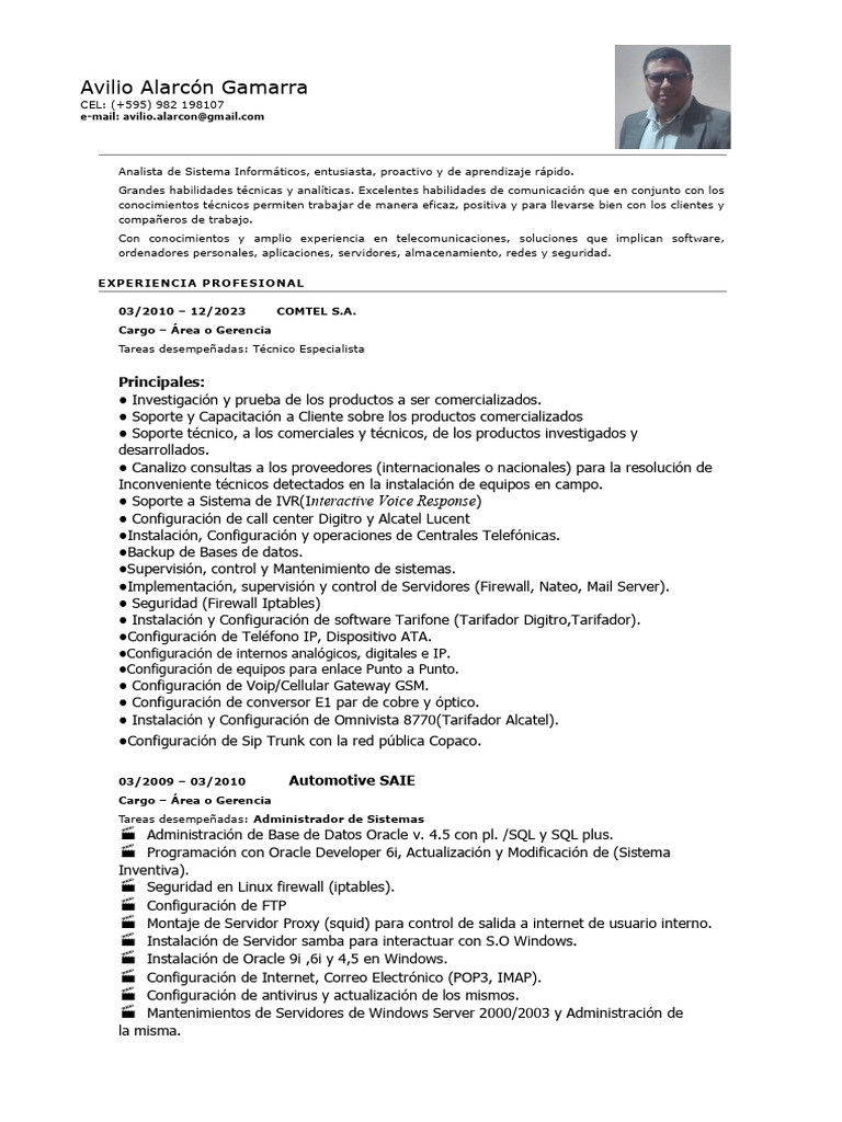 Curriculum Vitae Avilio-Alarcon | PDF