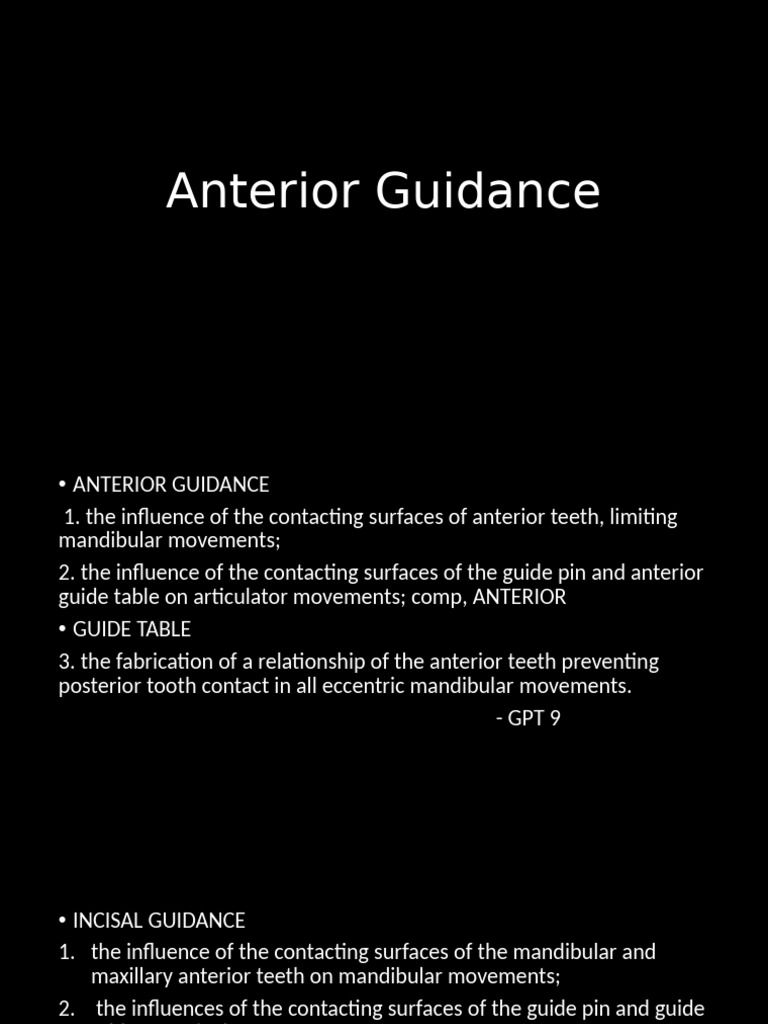 Anterior Guidance | PDF