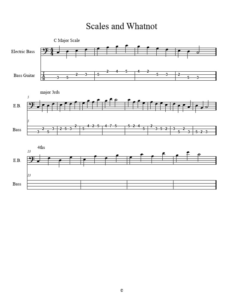 Bass Scales PDF | PDF