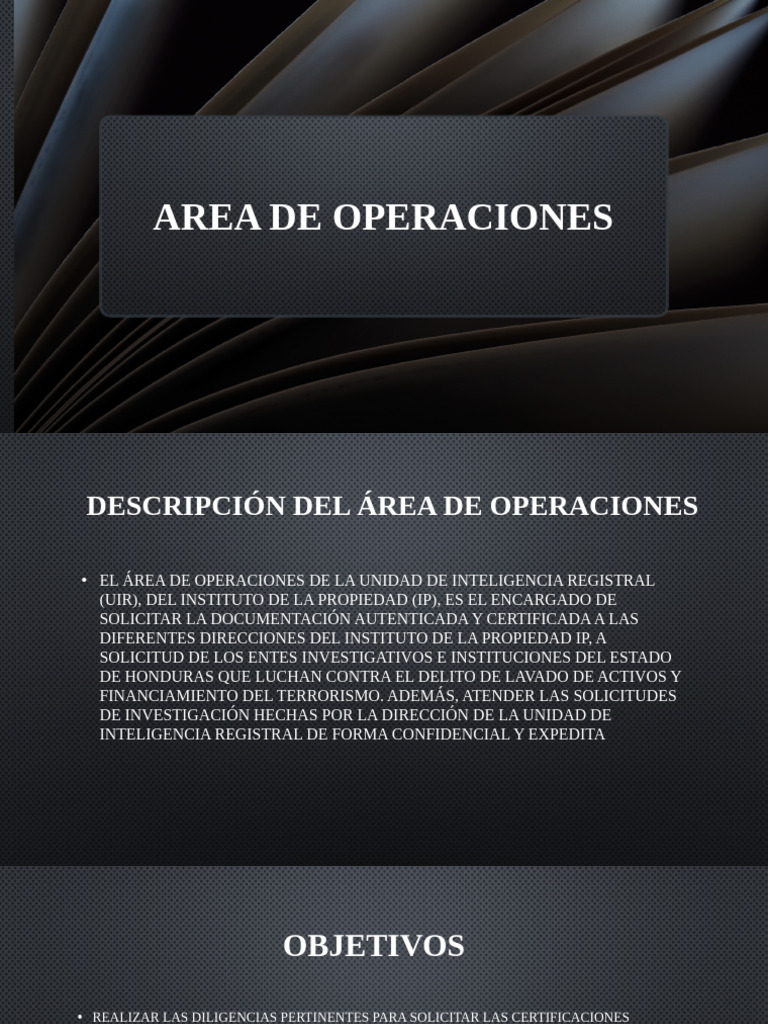 Area de Operaciones-Diapositivas | PDF