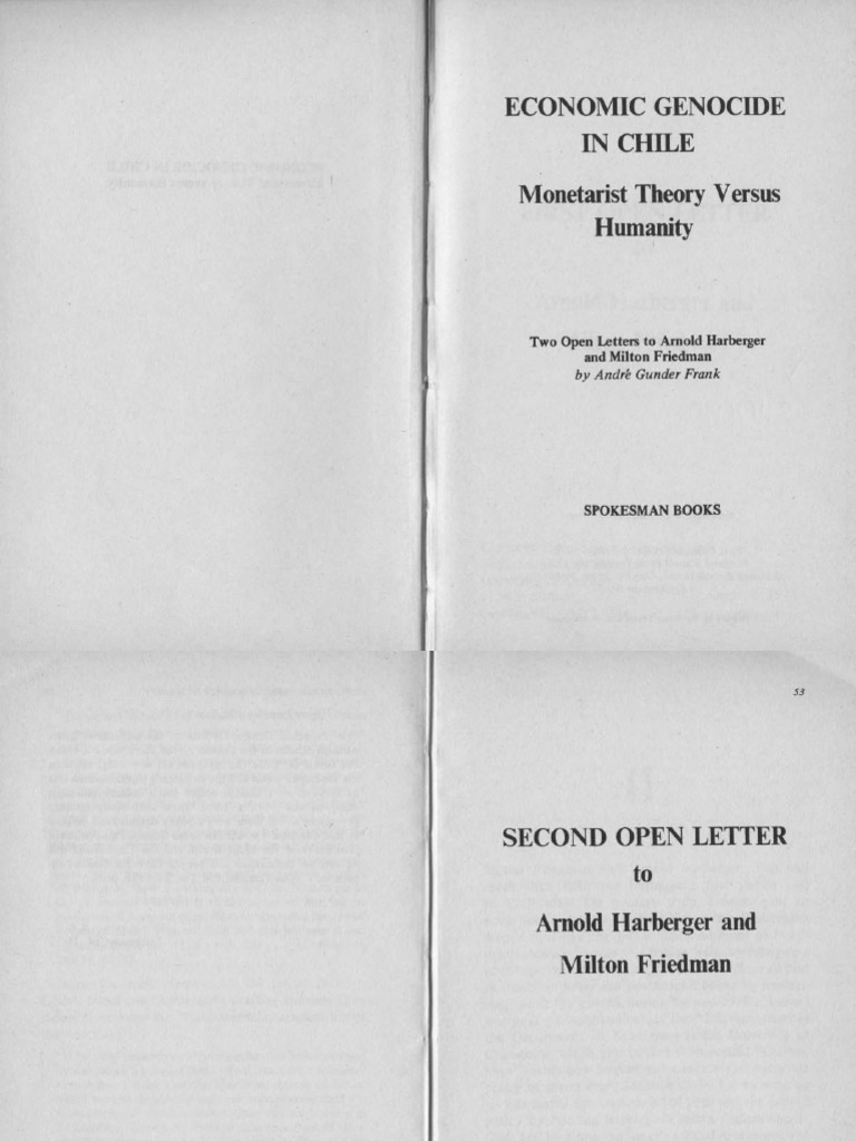The Economic Genocide of Chile. Monetarist Theory Versus Humanity | PDF