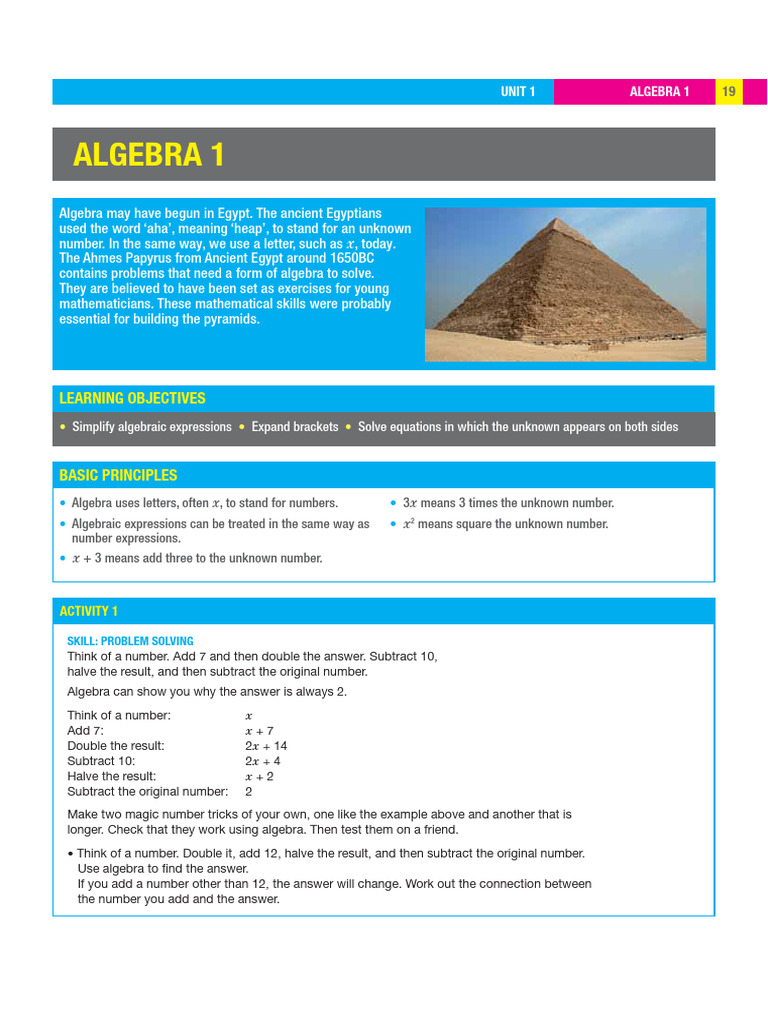 Algebra 1- | PDF