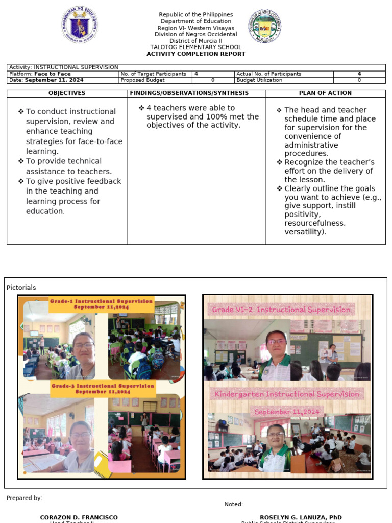 ACTIVITY-COMPLETION-REPORT-TES-2024-IS | PDF