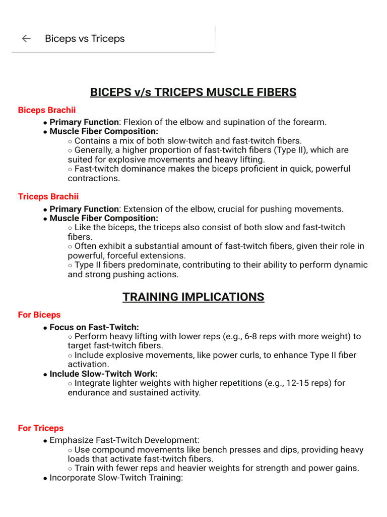 Biceps vs Triceps | PDF