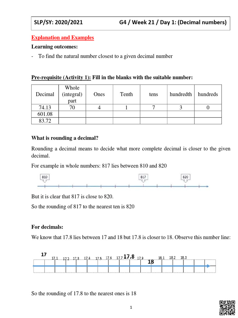 SY20 21 - Gr4 W21 D1 Math Instructions | PDF