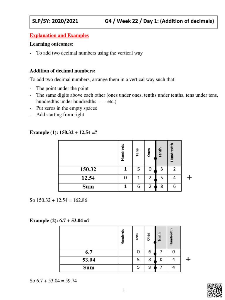 SY20 21 - Gr4 W22 D1 Math Instructions | PDF