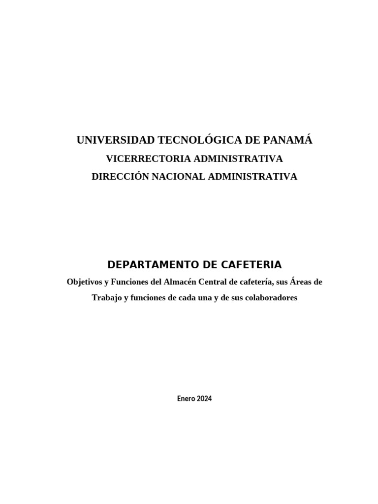Objetivos y Funciones Del Almacen de Cafeteria | PDF