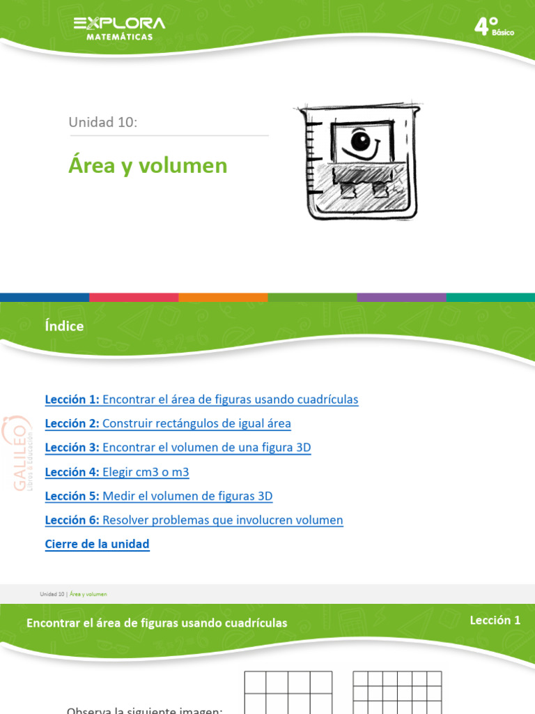 Explora 4° - PPT Unidad 10 | PDF | Volumen | Rectángulo