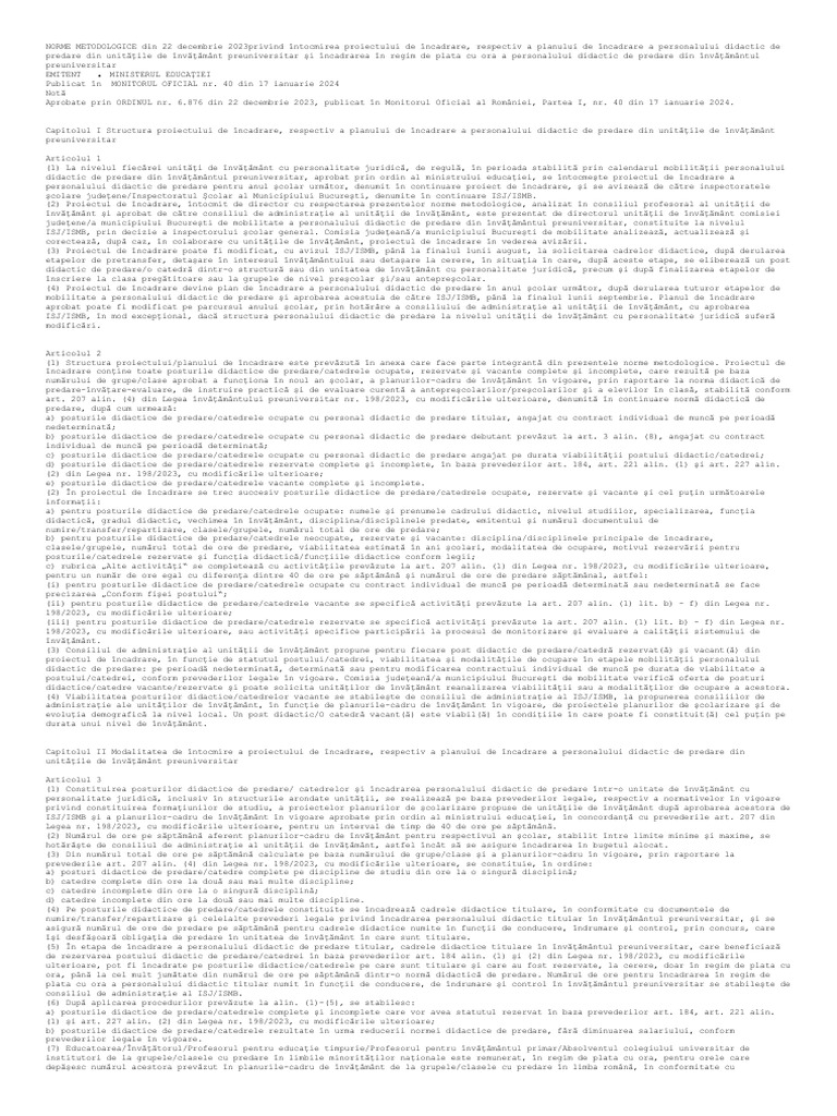 OME nr.6876 Din 2023 - NORMA 22 - 12 - 2023 | PDF
