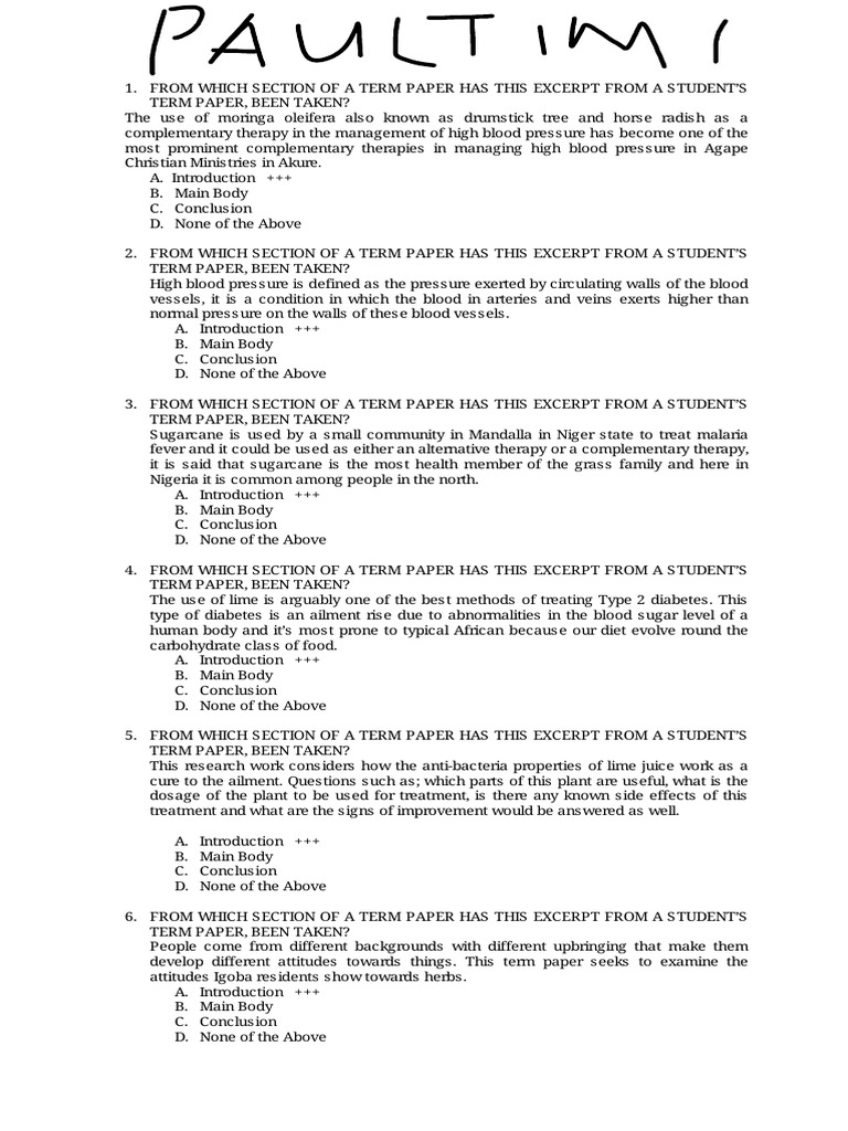 GNS 102 Questions | PDF | Self-Improvement | Wellness