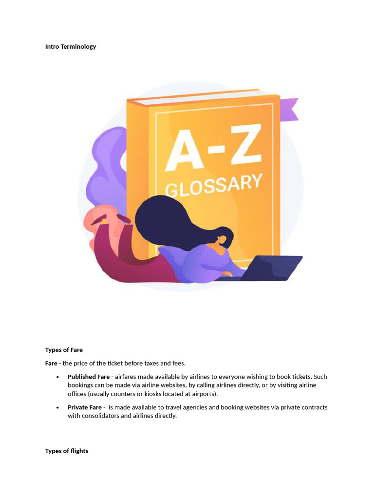 Business Class Intro Terminology | PDF