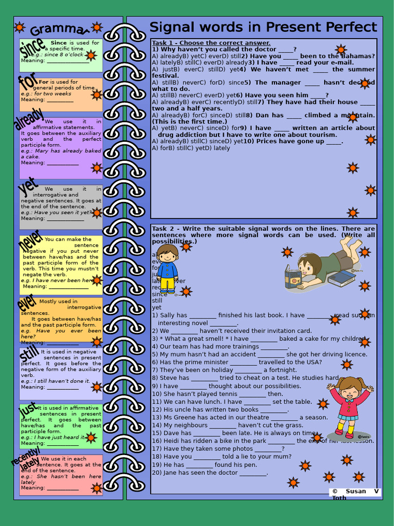 Since For Yet Already Just Ever Never Still Recent Grammar Guides 13244 ...