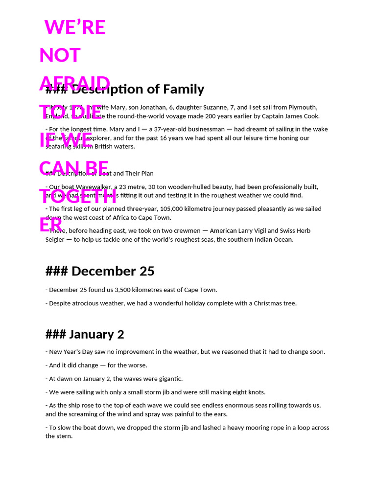 We're Not Afraid To Die, If We Can All Be Together - Notes | PDF