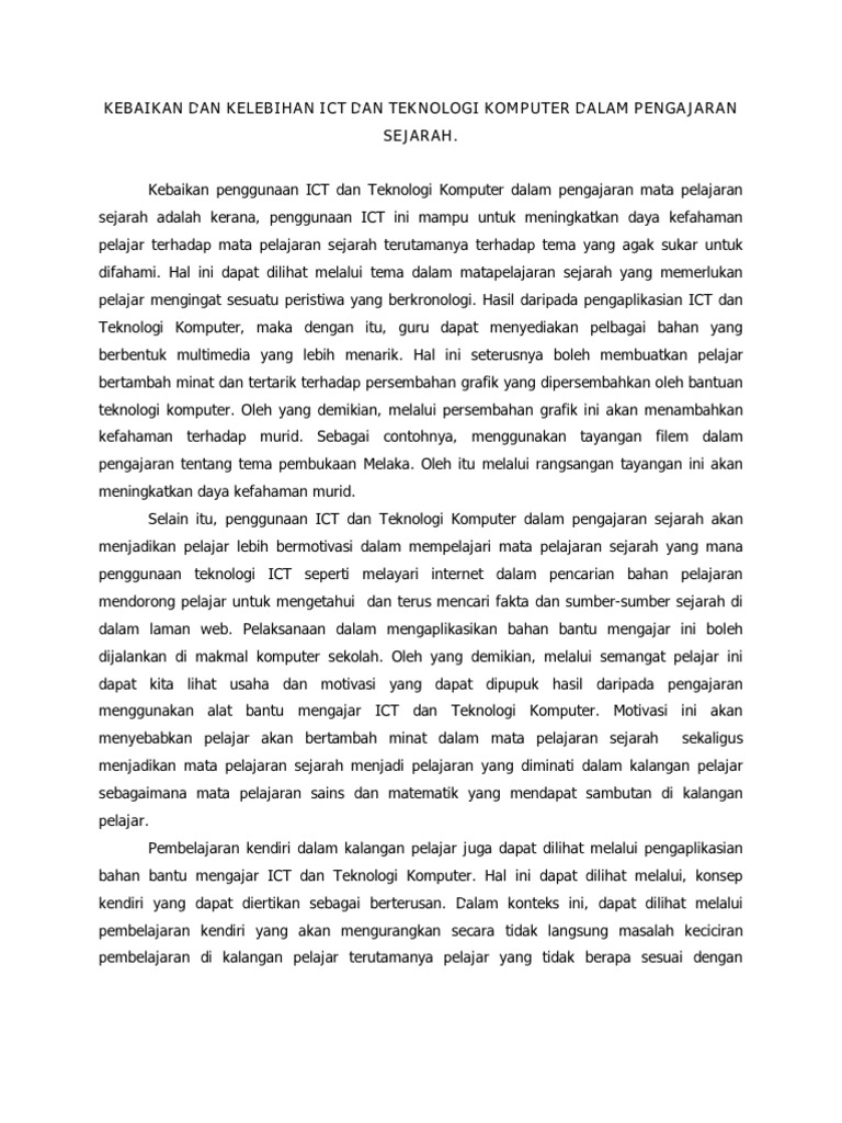 Kebaikan Dan Kelebihan ICT Dan Teknologi Komputer Dalam Pengajaran ...
