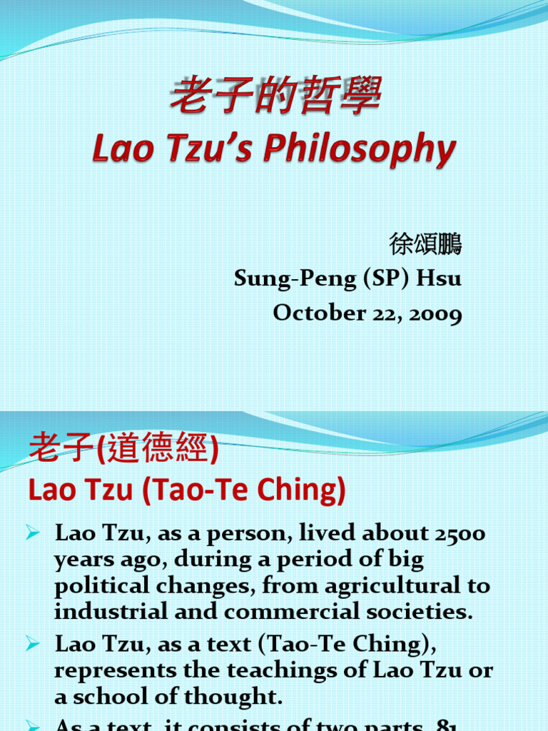 Lao Tzu Philosophy Pdf