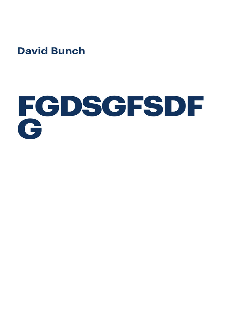 FGDSGFSDF G: David Bunch | PDF