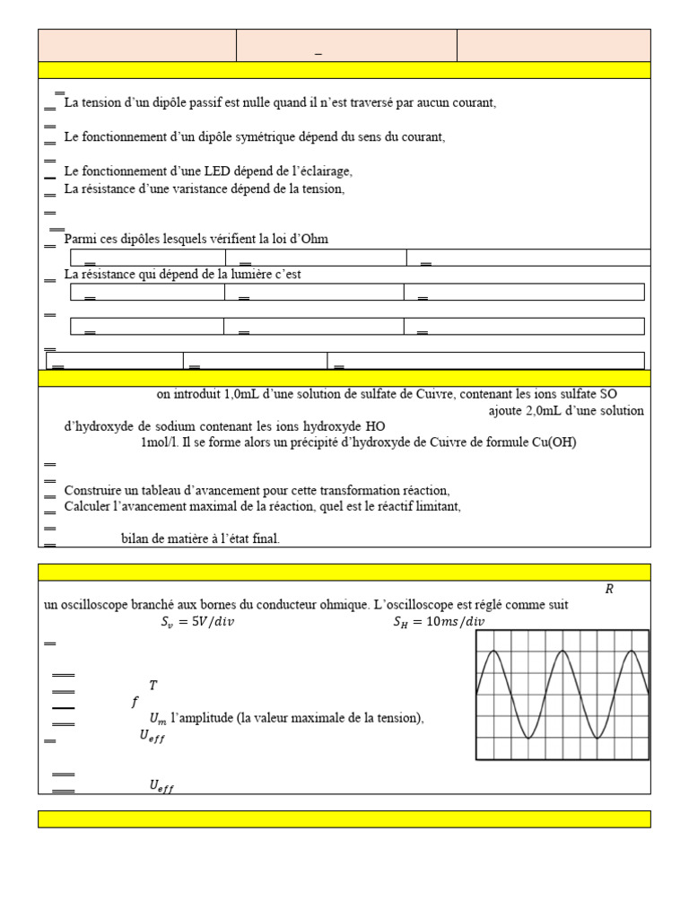 contrôle 3 Semestre 2 TCS-Biof | PDF