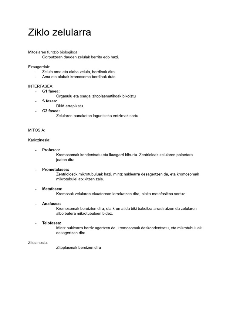 Ziklo Zelularra | PDF