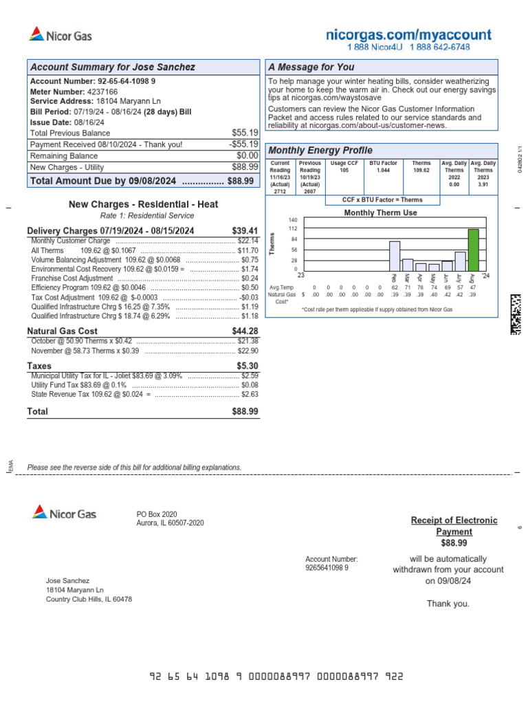 Nicor Gass Bill | PDF